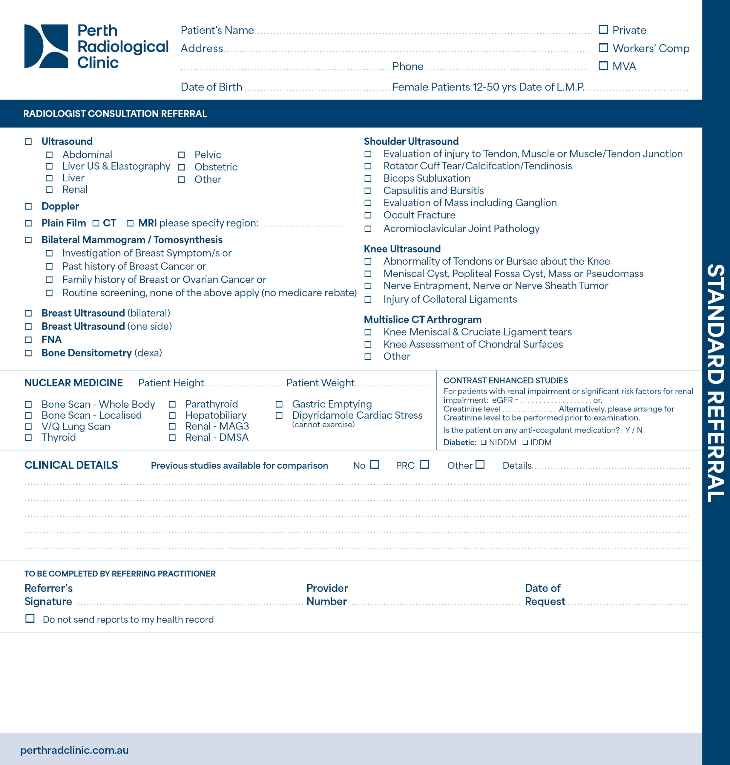 Order Referral Pads/Paper - Perth Radiological Clinic